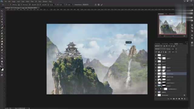 Photoshop-山景观-速度艺术-创意
