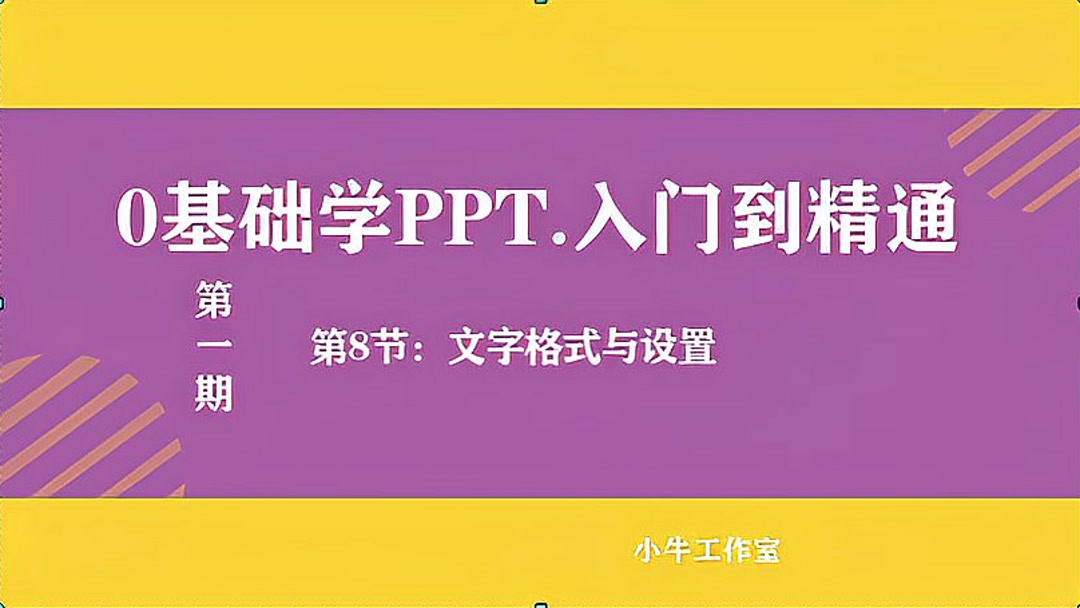 完整版:0基础学PPT,第8节:文字格式与设置