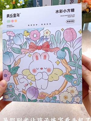 ...糖果一样的颜料,带上灌满水的笔,出门哄娃太方便啦#儿童绘画 #水彩...