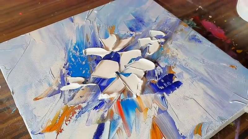 刮刀绘画的花朵,春天来了!快来看一看