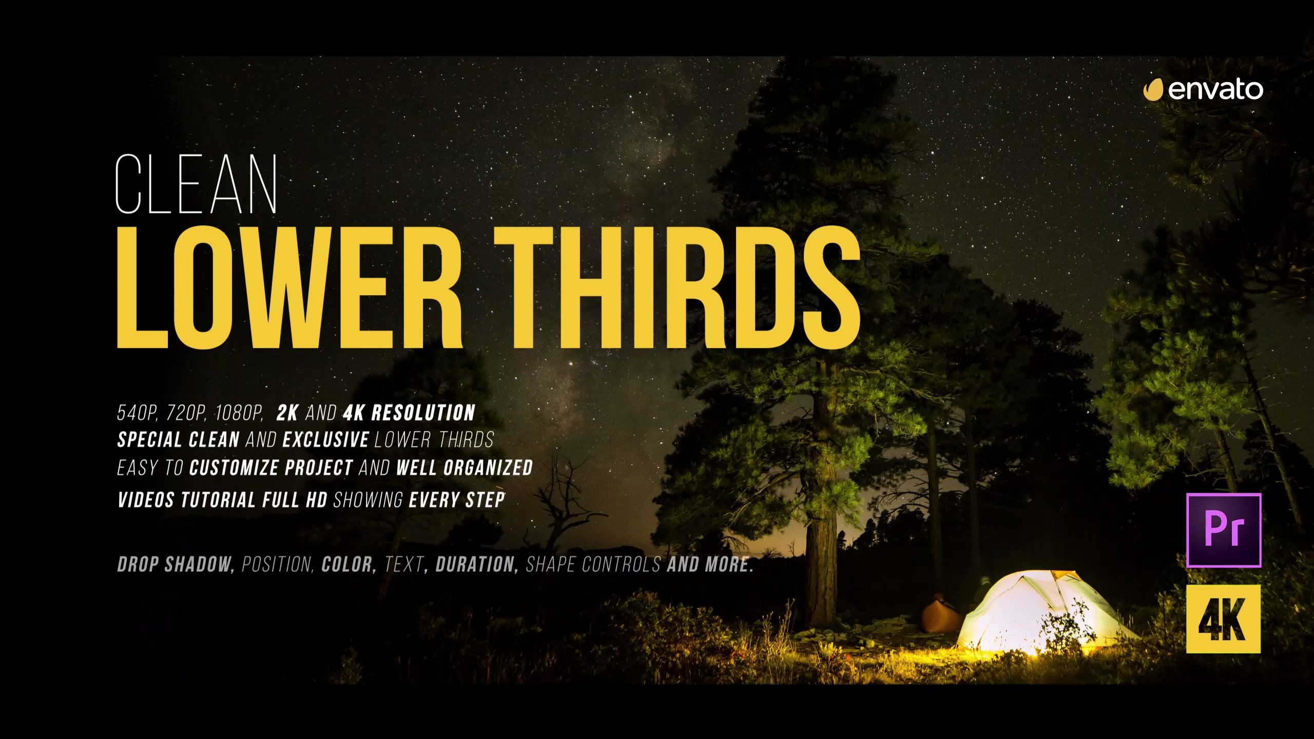 PR 4K字幕条介绍模板