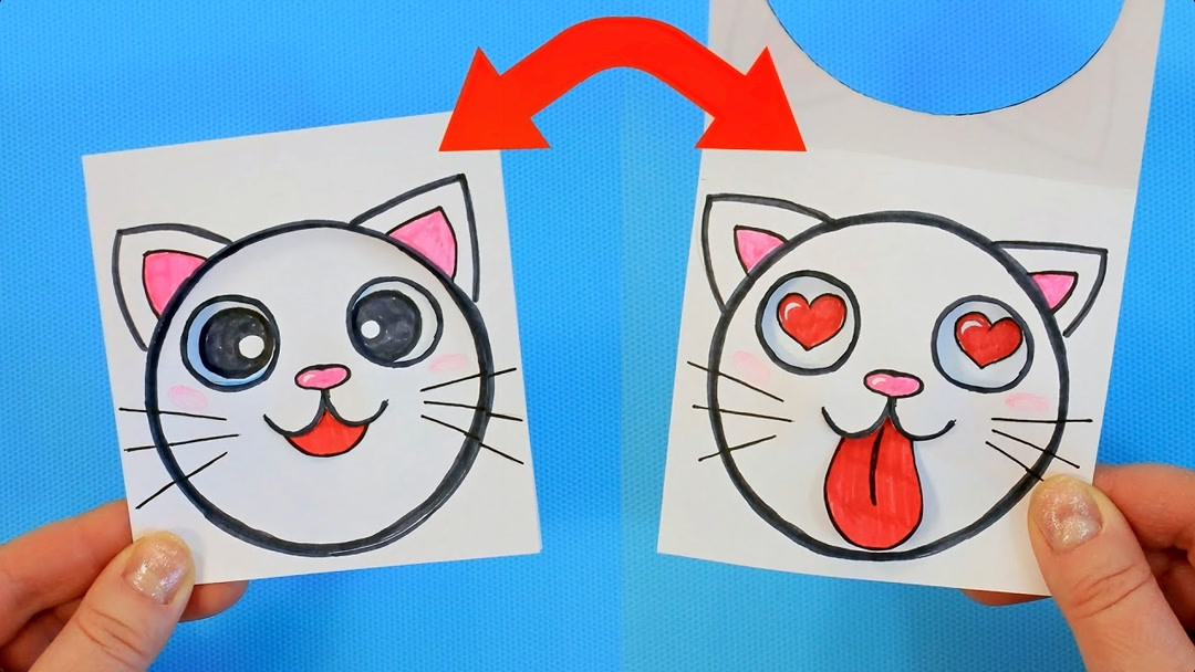 宝宝学折纸:教你做好玩的会做表情的折纸猫,真的太可爱了!