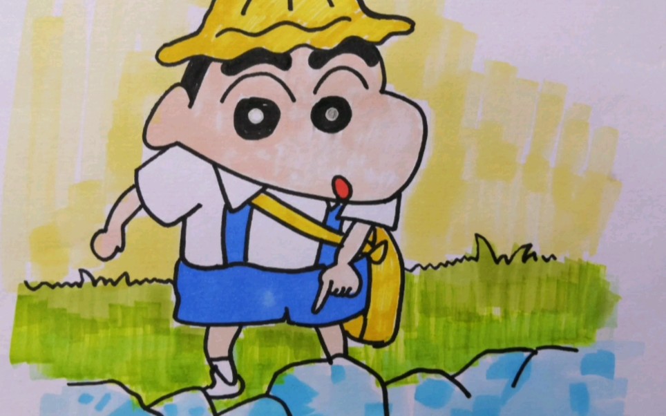 少儿简笔画蜡笔小新,低龄亲子简笔画分享