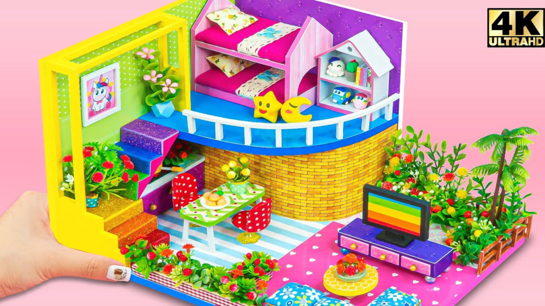 创意DIY:用纸板为小仓鼠,建造美丽的森林房子,成品漂亮极了!