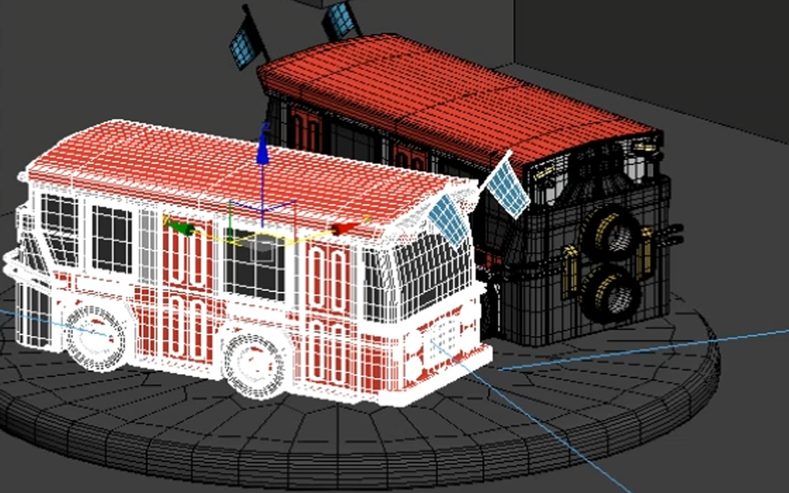 ...场景建模】简单又详细的车子布线建模思路讲解——公交车模型制作