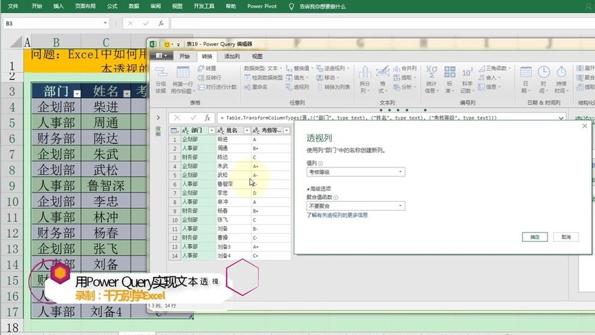 Excel中用Power Query实现文本透视的效果,简单到没朋友!