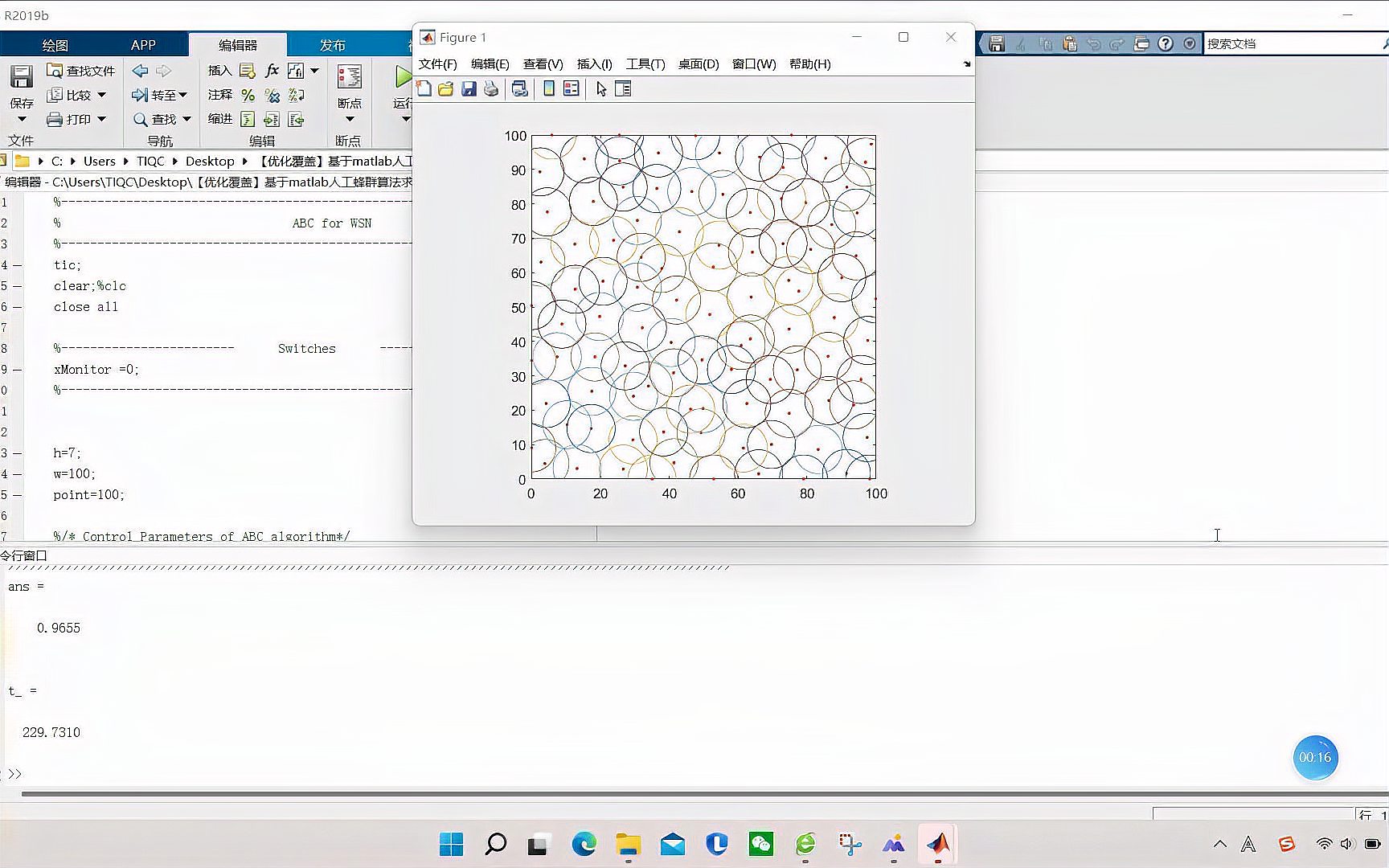 【优化覆盖】基于matlab人工蜂群算法求解无线网络传感覆盖优化问题...