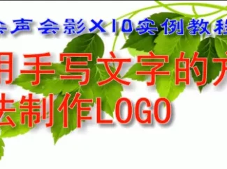 会声会影X10教程10: 用手写文字的方法制作LOGO
