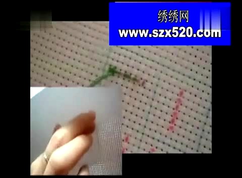 十字绣起针正面埋线法