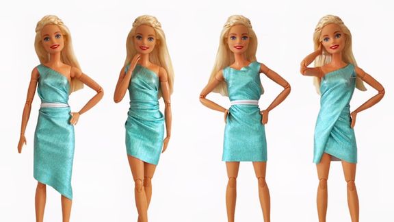 不用粘不用缝给芭比娃娃做迷你裙子,一件裙子四种穿法,手工DIY