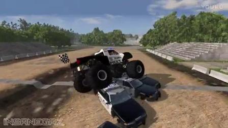 我在BeamNG模拟汽车卡车碰撞摧毁截了一段小视频