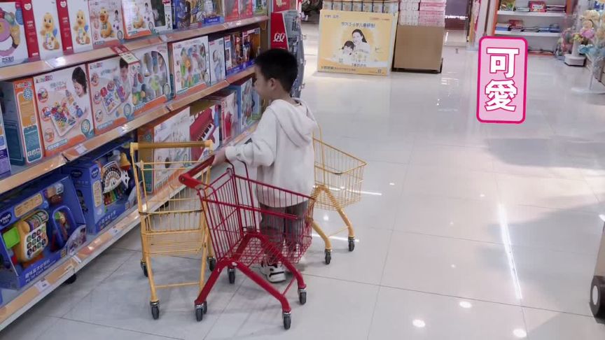 去商场逛,走的时候看到路上有几个小推推车