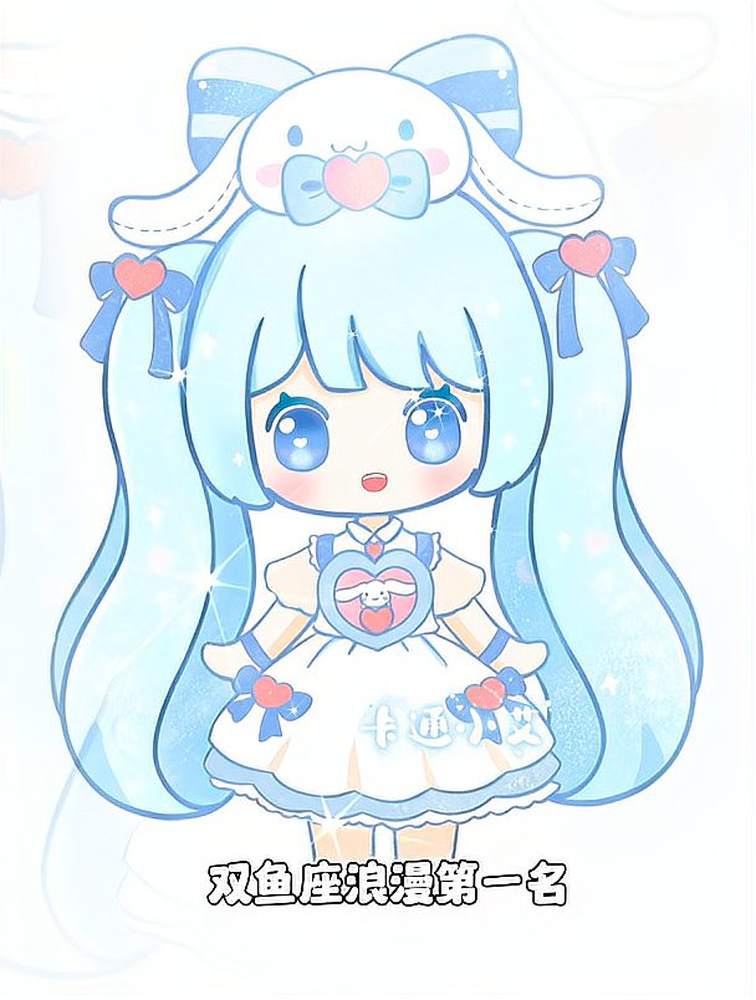 卡通小艾十二星座公主简笔画