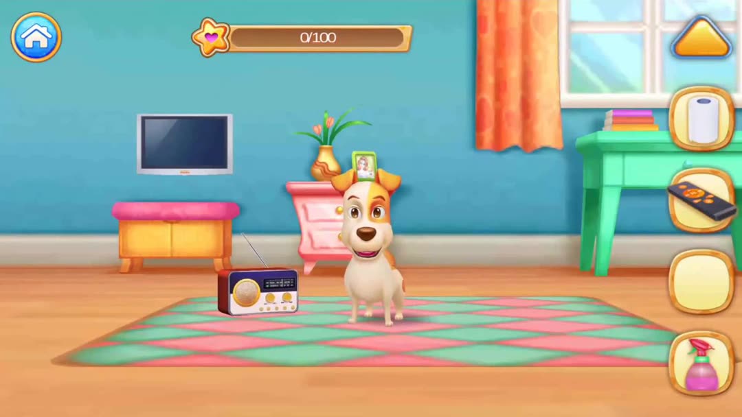 玩游戏的可爱的小狗狗儿童动画