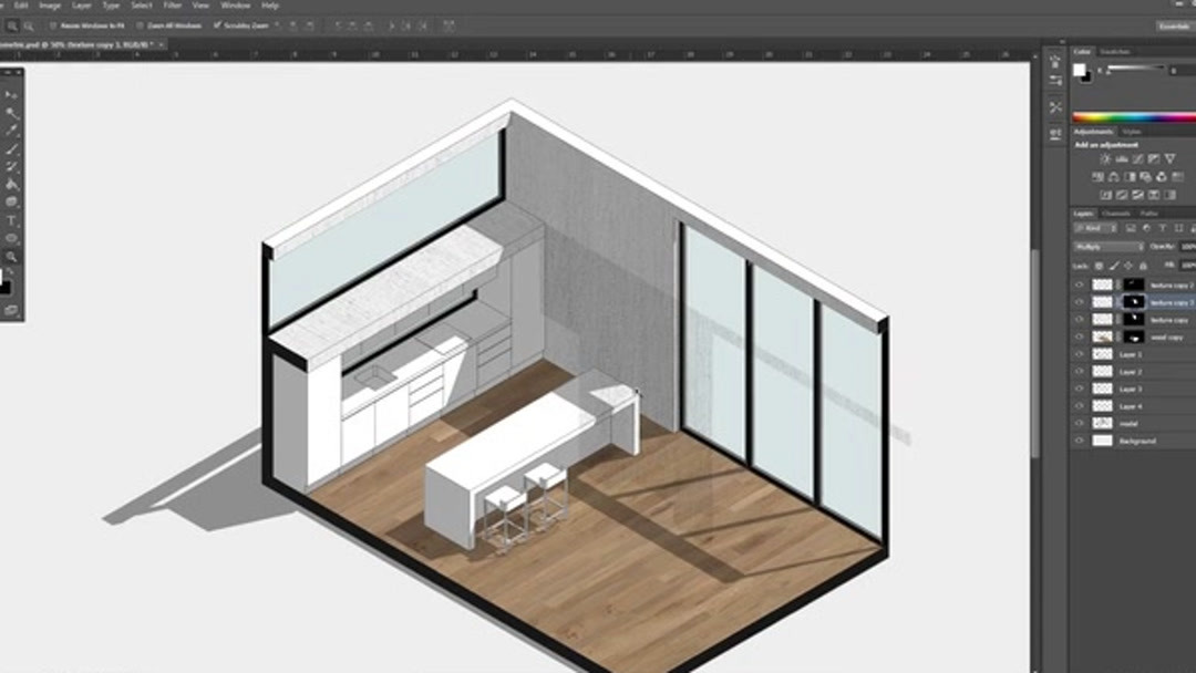 「建筑分析图」用PS做轴测效果图