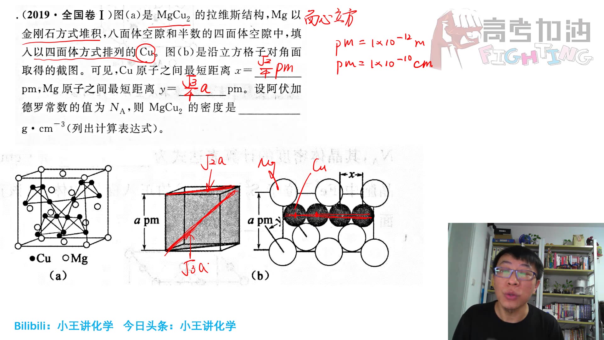 【小王讲高三化学】王牌化学精选题:看图入手晶胞计算(高考真题1)
