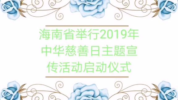 2019年海南省“中华慈善日”主题宣传活动启动仪式