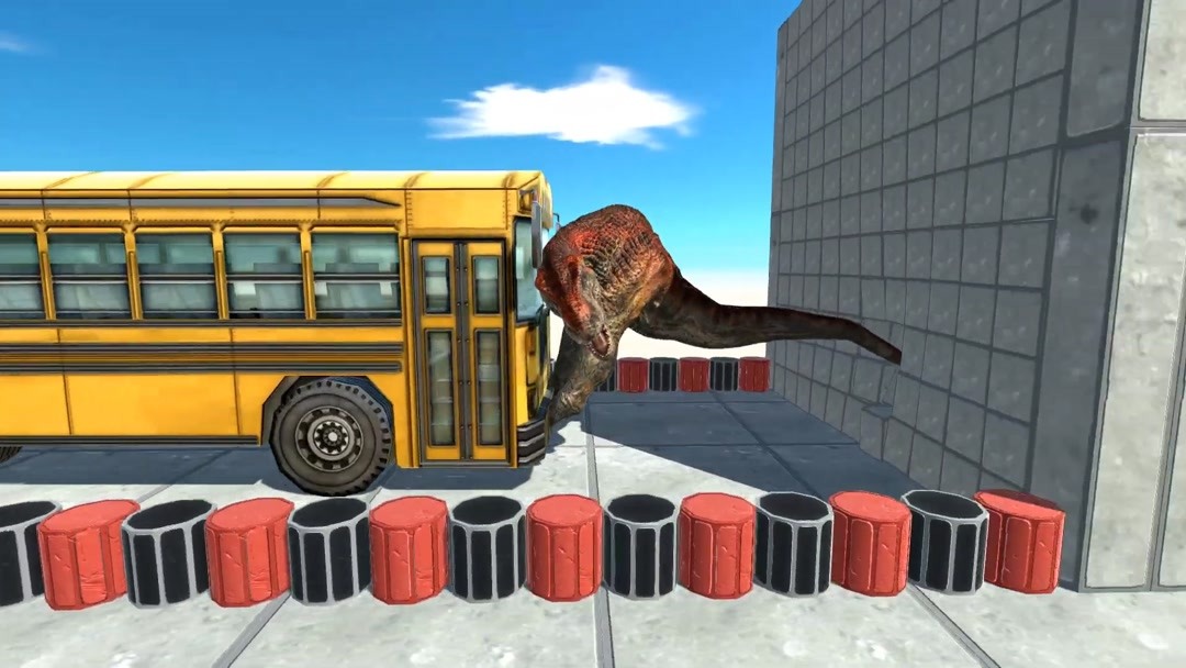 动物战争模拟器:校车vs所有恐龙