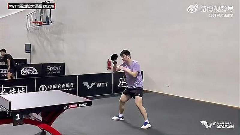 wtt新加坡大满贯2023 樊振东、林高远、梁靖崑等选手赛前训练。