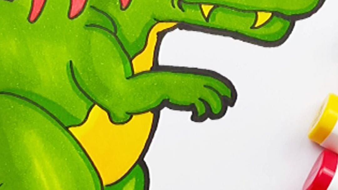 画一只憨憨的异特龙,我的超萌恐龙简笔画