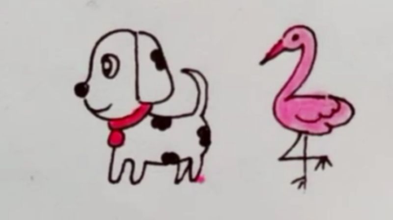 跟宝宝一起学习简笔画,教你用数字“1、2、3、4”画小动物