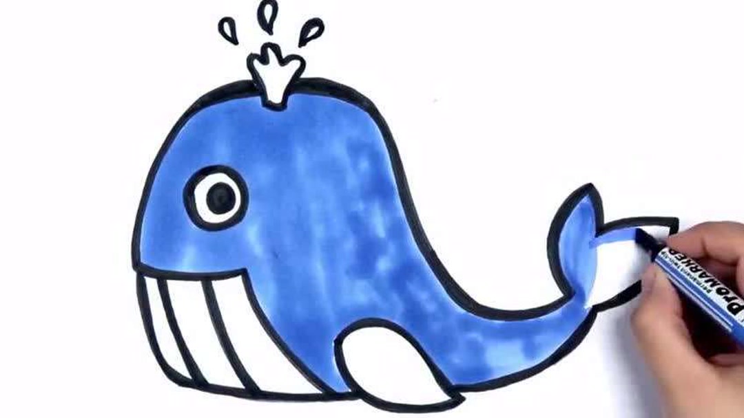 趣味简笔画-画可爱小海豚