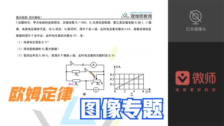 九年级物理《欧姆定律》计算专题—图像题2
