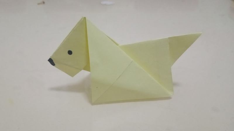 超萌的折纸小狗,好玩易学,真是没想到折法竟然是如此简单