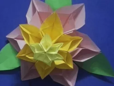 折纸教程: 简单漂亮的立体花, 一学就会