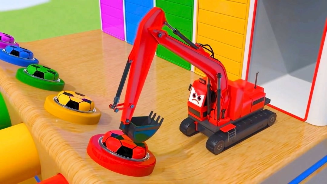 工程车汽车队 挖土车和货车一起出动