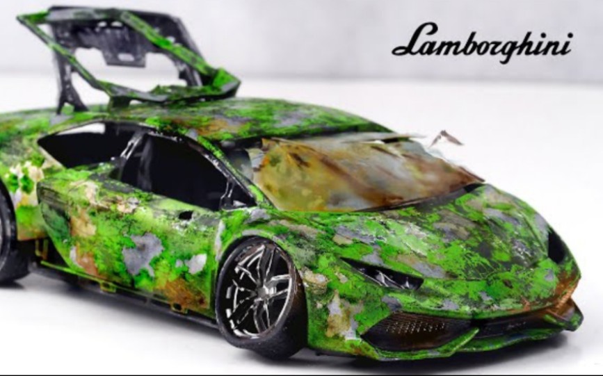 破烂的超级跑车兰博基尼模型车完美修复!
