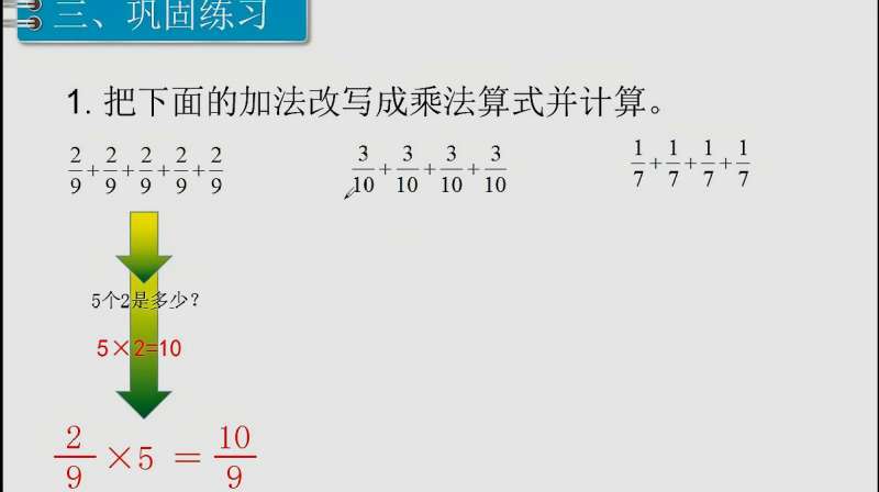 六年级数学上册分数乘法意义第一课时