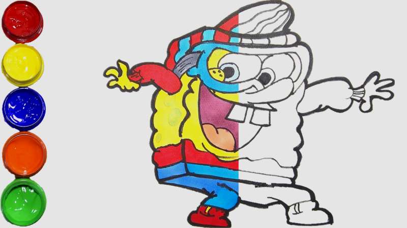 麦克简笔画16:动画海绵宝宝换了新造型,真是搞笑,小朋友喜欢吗