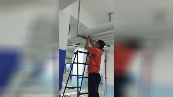 PSP钢塑复合压力管支架施工