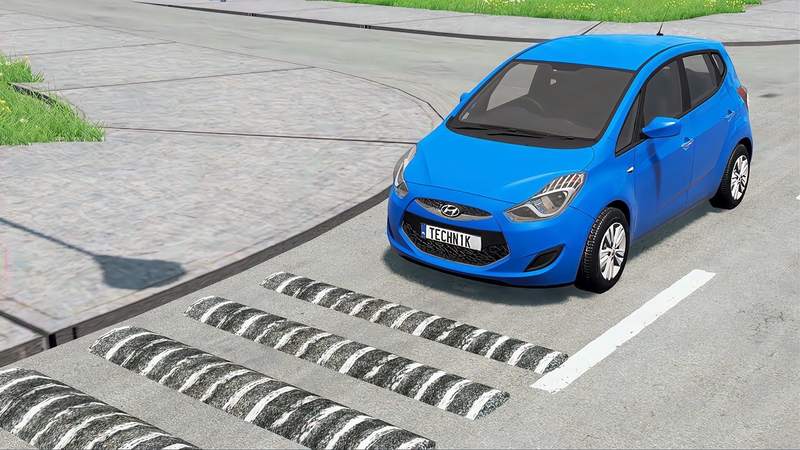 车祸模拟器:各种小轿车开足马力过大小减速带,悬挂画面极度舒适