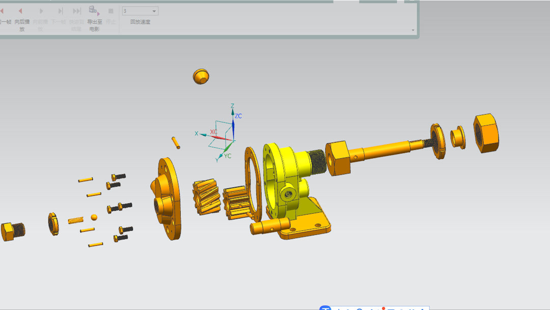 UG实战营课程-齿轮油泵组装动画视频