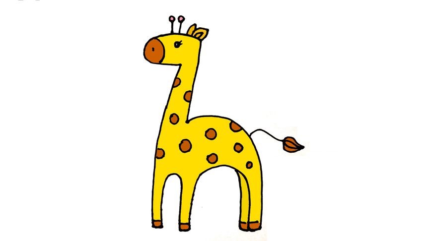 给创意点赞!用数字7画可爱的卡通长颈鹿简笔画