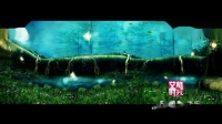 AM00119 绿色森林蝴蝶唯美梦幻卡通童话蘑菇森林树林晚会高清舞台...