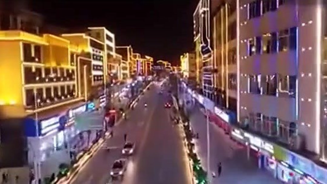 航拍美丽富饶的城市 怀化夜景
