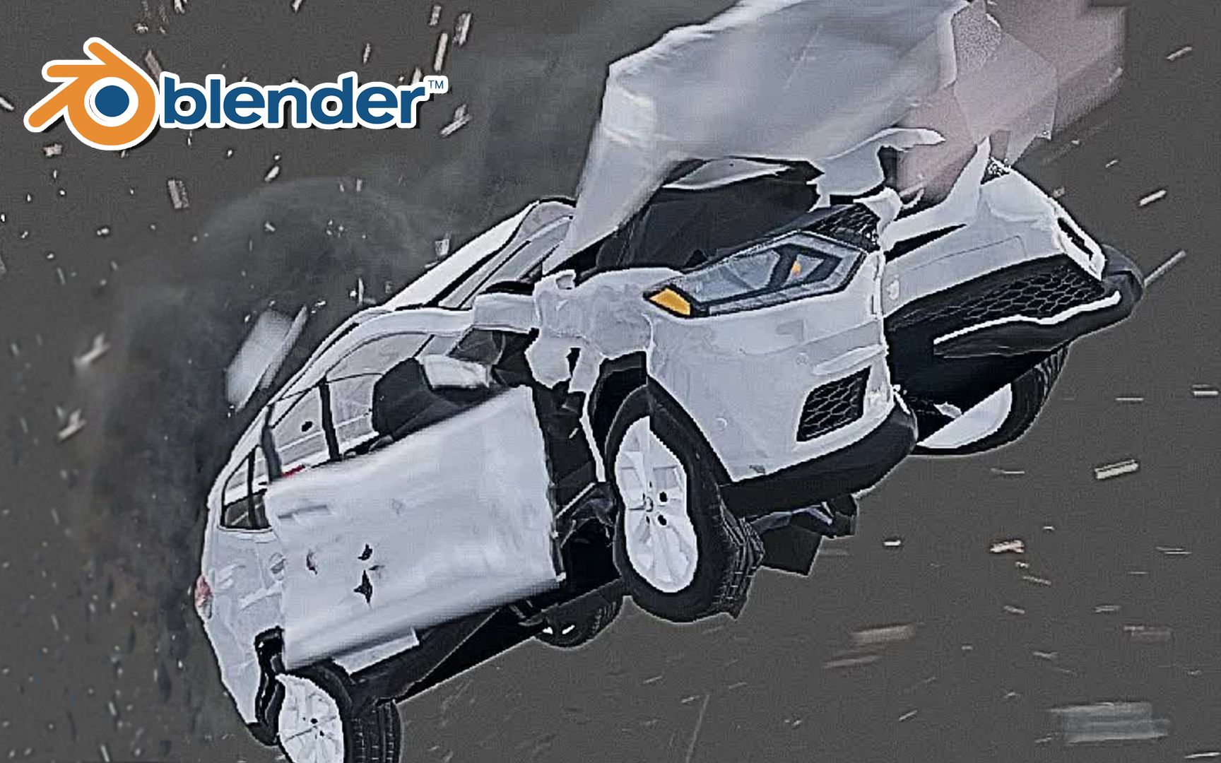 【blender教程】车祸模拟 车损游戏?各种毁灭,各种翻车!