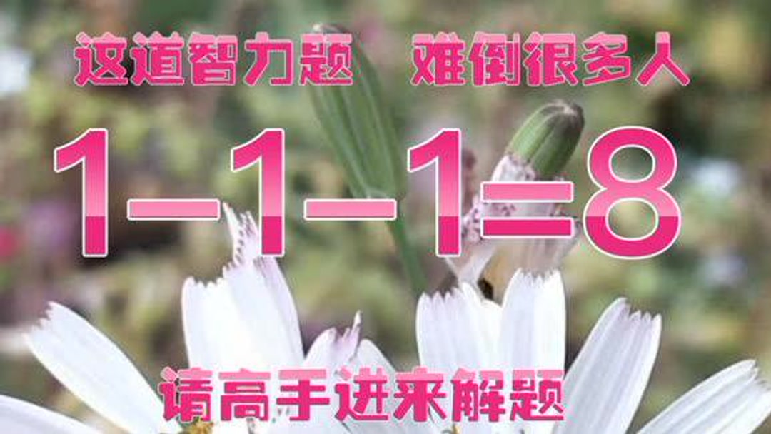 移动小木棒游戏,1-1-1=8看看你能答对吗?你需要多少时间