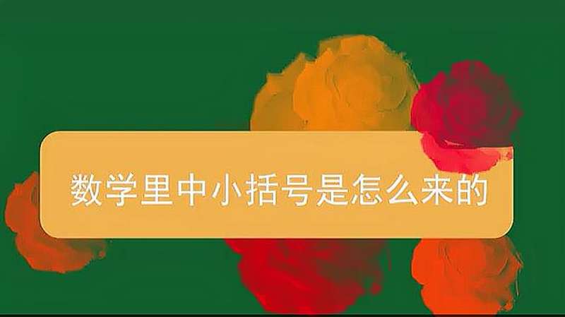 数学里中小括号是怎么来的