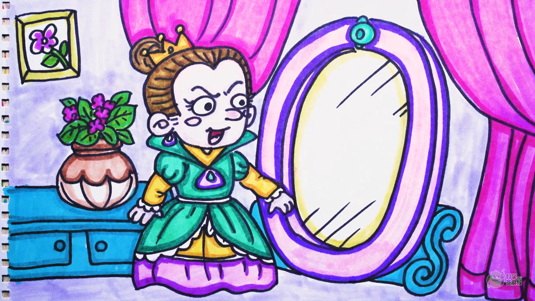 简笔画童话剧场 白雪公主涂色, 儿童成人绘画马克笔教程