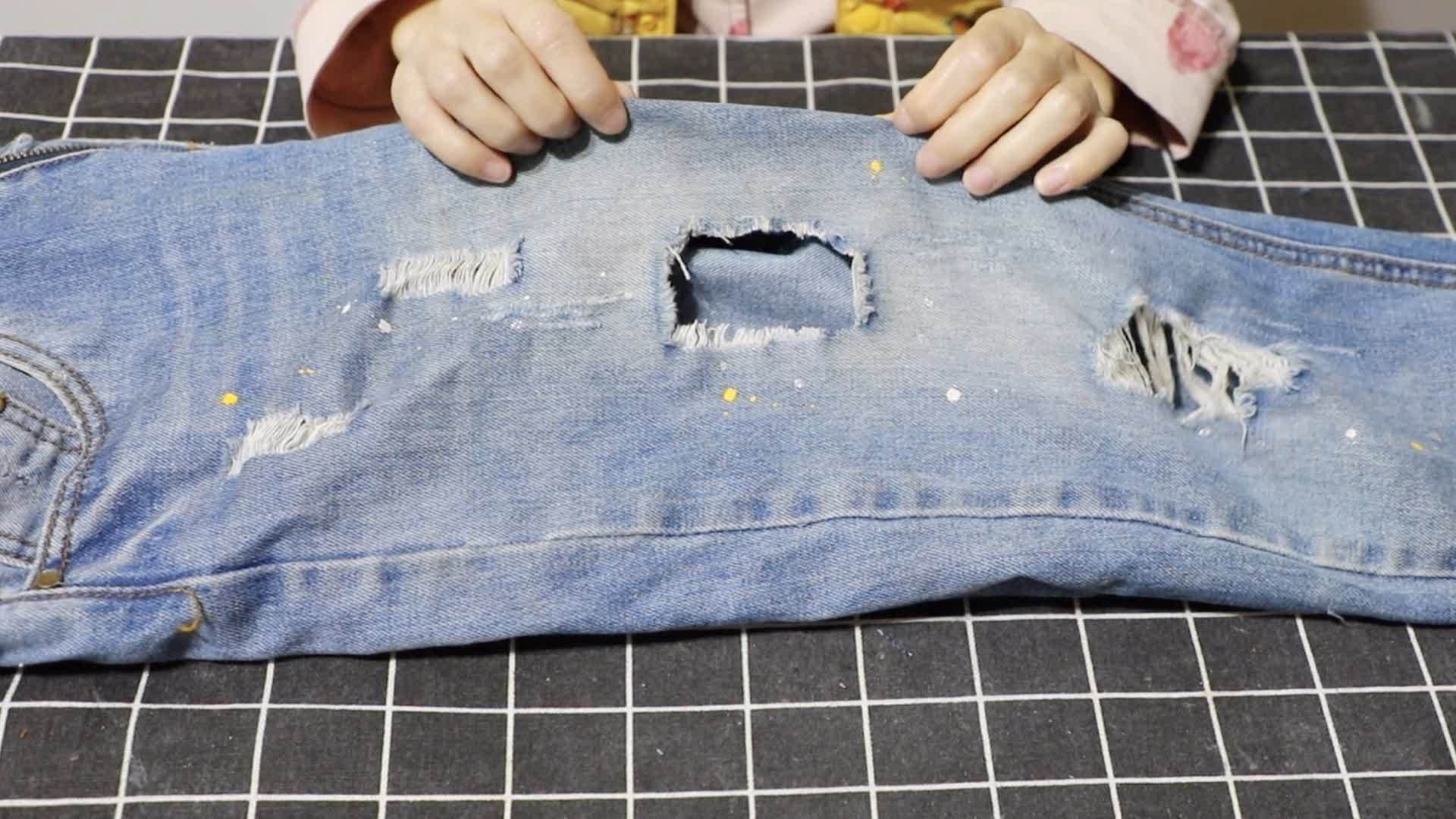 ...b>牛仔裤破洞了别扔,教你这样修补,...