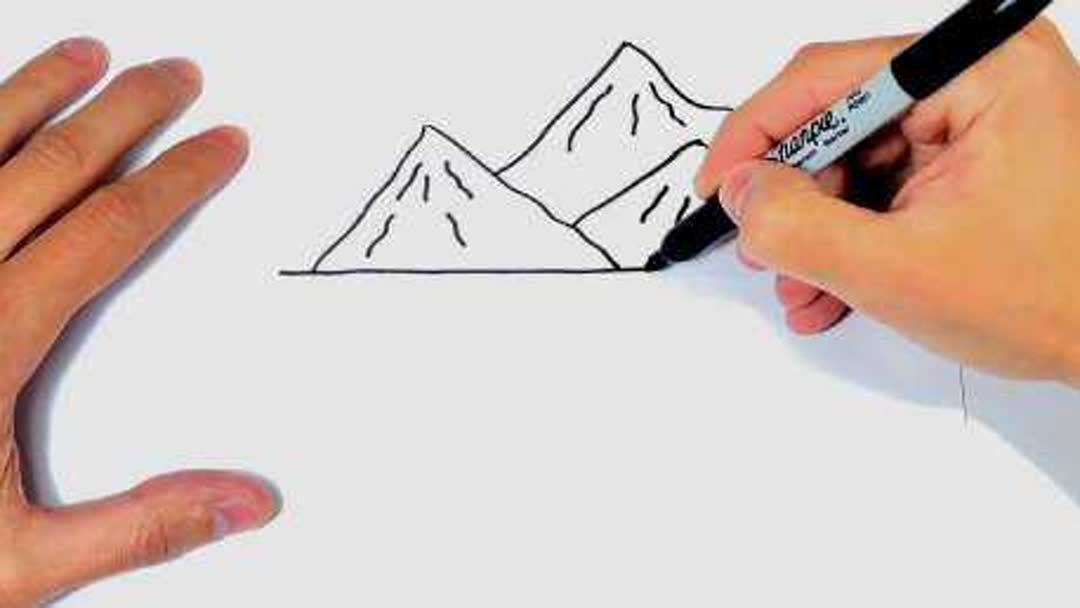 简笔画大山,教你如何一步一步画卡通大山,简单又好看