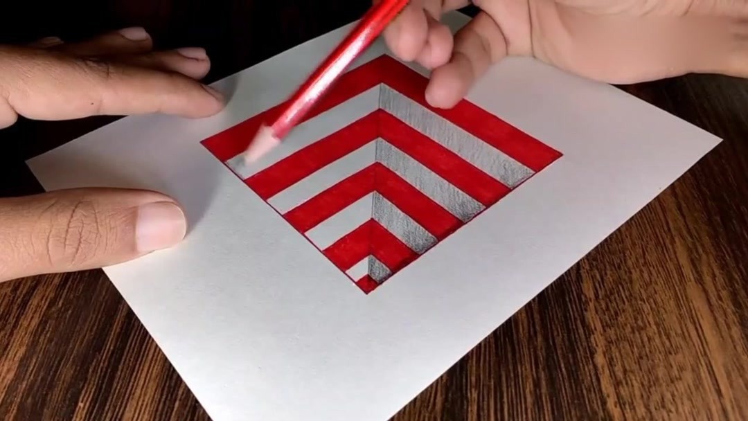 简单的彩铅立体画,立体感太明显了!