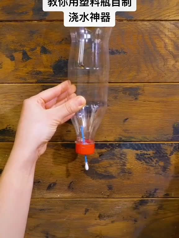 出差家里没人浇水,用矿泉水自制浇水器