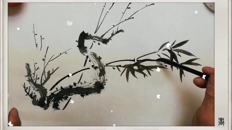 这么简单的一幅水墨画,也是有着不一样的感觉!