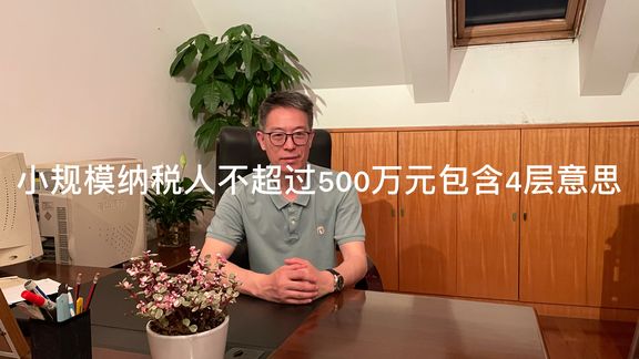 小规模纳税人的销售额不超过500万元,包含四层意思,你知道吗?