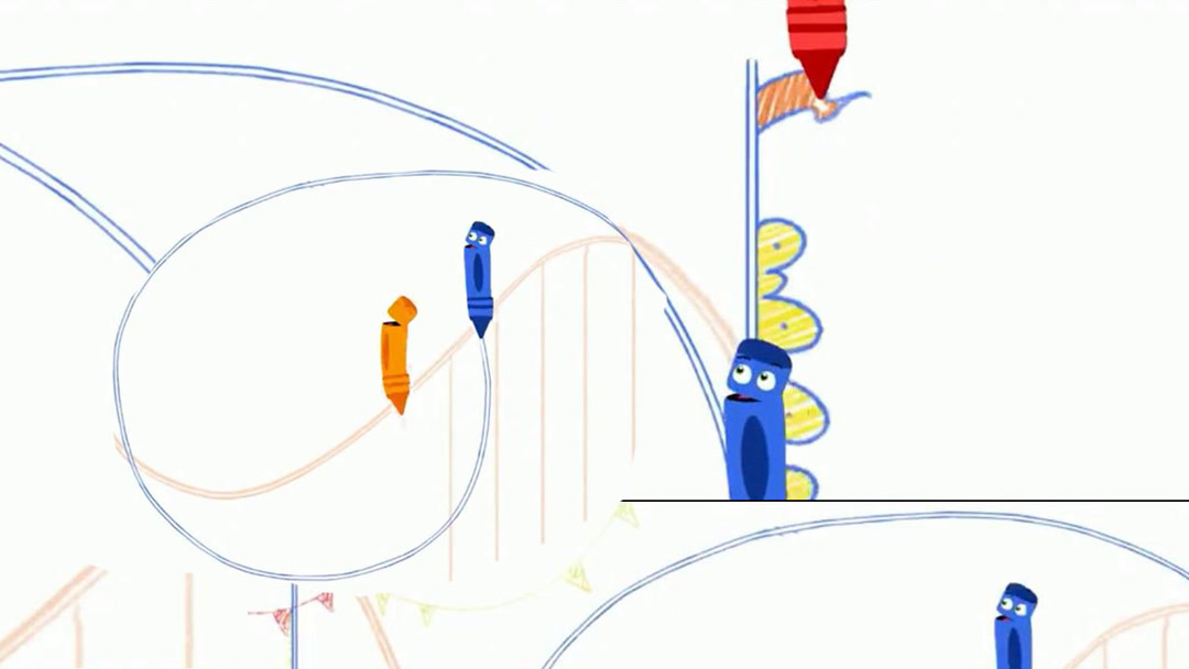 彩色铅笔涂鸦创意过山车 游戏
